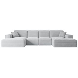 WOHNLANDSCHAFT SIERRA-U - 349x169x80 cm Grau Cord