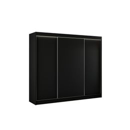 KLEIDERSCHRANK BEROG mit LED - 250 cm - Schwarz