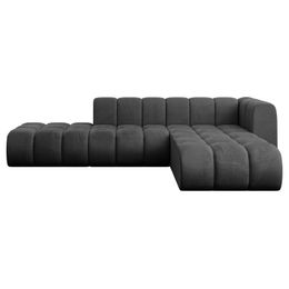 ECKSOFA modulares Sofa Zuvon-L1 - 296x177x70 cm Schwarz