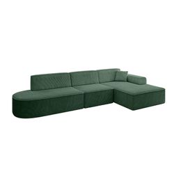 ECKSOFA Ottomane Rechts IREA-L2-v3 - 327x165x77 cm Gr&uuml;n