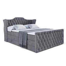 BOXSPRINGBETT VILA-Z KING - 160x200 - H3/H4 - Dunkelgrau