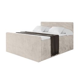 BOXSPRINGBETT mit Matratze H3|H4 und Lattenrost - TOLO-Z KING 180x200 Cord - Creme
