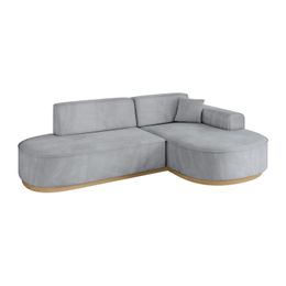 ECKSOFA Ottomane Rechts MARI-L1-v2 - 243x171x83 cm Grau Velours