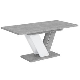 ESSTISCH ausziehbar 120 -160x80x75 cm - Stone / White - CLASI