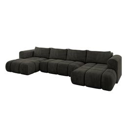 WOHNLANDSCHAFT CLOUD-U 405x185x90 Schwarz Velours