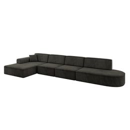 ECKSOFA Ottomane Links IREA-L3-v3 - 412x165x77 cm Schwarz