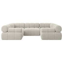 WOHNLANDSCHAFT modulares Sofa Birno-U1 - 285x190x70 cm Creme Cord
