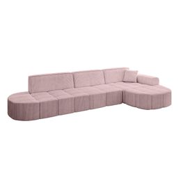 ECKSOFA Ottomane Rechts LIVO-L2 - 337x173x79,5 cm Rosa