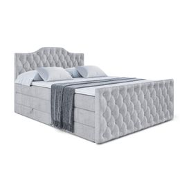 BOXSPRINGBETT VILA-1-Z KING - 140x200 - H3/H4 - Hellgrau