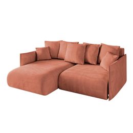 ECKSOFA Ottomane links ONESK-L 216x177x72 Apricot Velours