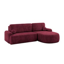 ECKSOFA mit Schlaffunktion und Bettkasten LIRA-L - 264x172x89 Bordeauxrot