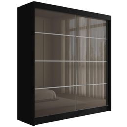 KLEIDERSCHRANK PEKA III - 200 cm - Schwarz|Grau