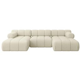 WOHNLANDSCHAFT modulares Sofa Tesso-U1 - 285x160x70 cm Beige Boucl&eacute;