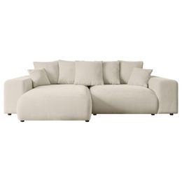 ECKSOFA Ottomane links ESKAR-L 266x176x72 Cappuccino Velours