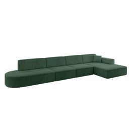ECKSOFA Ottomane Rechts IREA-L3-v4 - 412x165x77 cm Gr&uuml;n