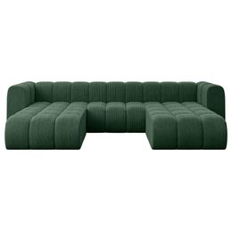 WOHNLANDSCHAFT modulares Sofa Joren-U1 - 319x177x70 cm Gr&uuml;n
