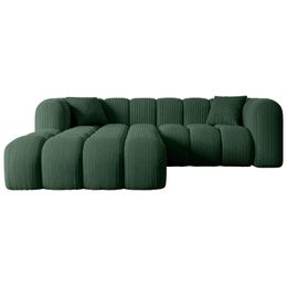 ECKSOFA Ottomane Links OLEA-L1 - 231x173x74 cm Gr&uuml;n