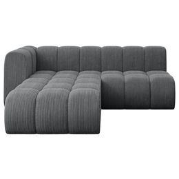 ECKSOFA modulares Sofa Darnel-L1 - 205x177x70 cm Dunkelgrau