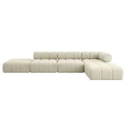ECKSOFA modulares Sofa Kerru-L2 - 380x190x70 cm Beige Velours