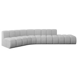 ECKSOFA modulares Sofa Brilo-L1 - 380x174x70 cm Hellgrau