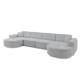 WOHNLANDSCHAFT MARI-U2-v3 - 388x171x83 cm Grau Cord