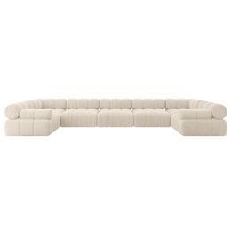 WOHNLANDSCHAFT modulares Sofa Birno-U3 - 475x190x70 cm Beige Cord