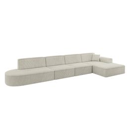 ECKSOFA Ottomane Rechts IREA-L3-v3 - 412x165x77 cm Creme