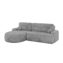 ECKSOFA mit Schlaffunktion und Bettkasten LIRA-L - 264x172x89 Hellgrau