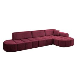 ECKSOFA Ottomane Rechts LIVO-L2 - 337x173x79,5 cm Bordeauxrot