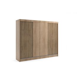 KLEIDERSCHRANK VILAN mit Lamel - 250 cm - Sonoma Eiche|Eichefarben