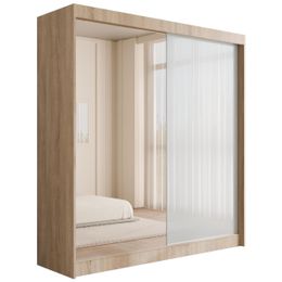 KLEIDERSCHRANK VESLI - 200 cm - Sonoma Eiche|Wei&szlig;