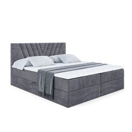 BOXBETT mit Matratze H3 und Lattenrost - ERNINA - 140x200 cm Dunkelgrau