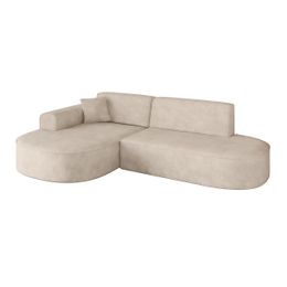 ECKSOFA Ottomane Links MARI-L1 - 243x171x79 cm Beige Velours