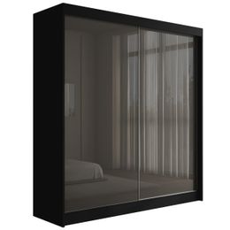 KLEIDERSCHRANK PEKA - 200 cm - Schwarz|Grau