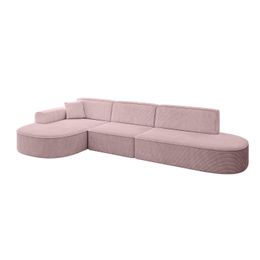 ECKSOFA Ottomane Links MARI-L2 - 328x171x79 cm Rosa Cord
