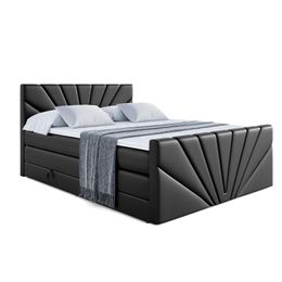 BOXSPRINGBETT MILTIO-Z KING - 200x200 - H3/H4 - Schwarz Hochglanz