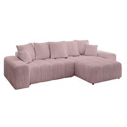 ECKSOFA Ottomane rechts ENIL-L 297x189x68 Rosa Cord