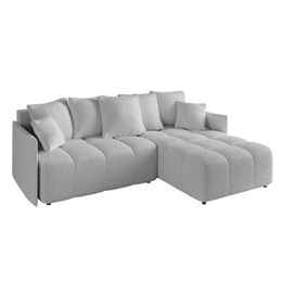 ECKSOFA Ottomane rechts LONLI-L 251x189x68 Hellgrau Boucl&eacute;
