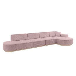 ECKSOFA Ottomane Rechts MARI-L3-v1 - 413x171x83 cm Rosa Cord