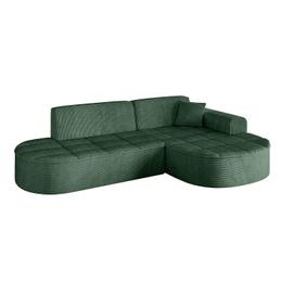 ECKSOFA Ottomane Rechts TARO-L1 - 243x171x79,5 cm Gr&uuml;n