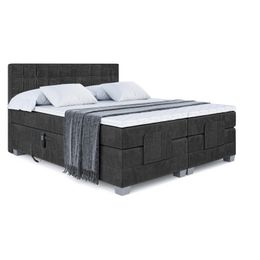 BOXSPRINGBETT elektrisch verstellbar mit 2 Matratzen H4/Taschenfederung OSTO EL 140 x 200 Schwarz