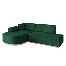 ECKSOFA Ottomane Links ARRIO-L1 - 243x171x83 cm Dunkelgr&uuml;n