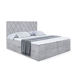 BOXBETT mit H3-Matratze und Lattenrost - LEPARO - 140x200 Hellgrau