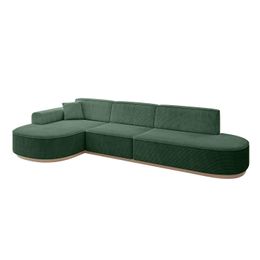 ECKSOFA Ottomane Links MARI-L2-v1 - 328x171x83 cm Gr&uuml;n Cord