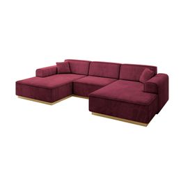 WOHNLANDSCHAFT IREA-U1-v2 - 301x165x80 cm Bordeauxrot