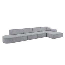 ECKSOFA Ottomane Rechts IREA-L3-v3 - 412x165x77 cm Grau