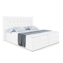 BOXBETT mit H3-Matratze und Lattenrost - NOEL - 140x200 Wei&szlig; Hochglanz