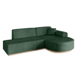 ECKSOFA Ottomane Rechts ARRIO-L1 - 243x171x83 cm Gr&uuml;n