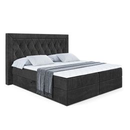 BOXBETT mit H3-Matratze und Lattenrost - NOEL - 140x200 Schwarz