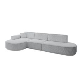 ECKSOFA Ottomane Links MARI-L2-v3 - 328x171x83 cm Grau Cord